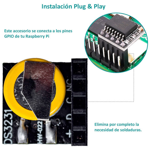 Módulo RTC DS3231 Reloj Tiempo Real con Batería para Raspberry Pi ...