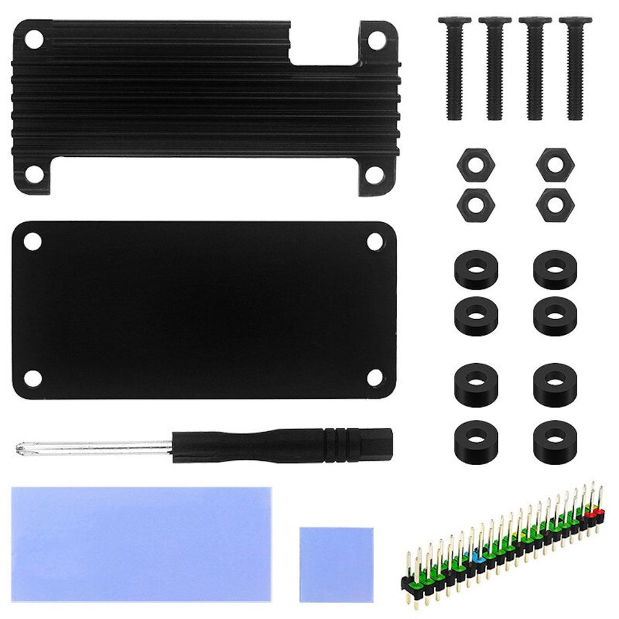 Case Carcasa Raspberry Pi Zero 2 W Disipador Aluminio Header Microbot
