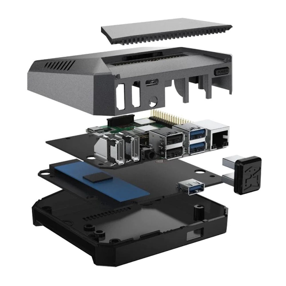 Carcasa Aluminio Argon One M2 Raspberry Pi 4 Microbot México